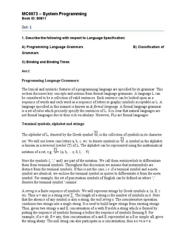 MC0073 Sem3 Smu 2011 | PDF | Parsing | Booting