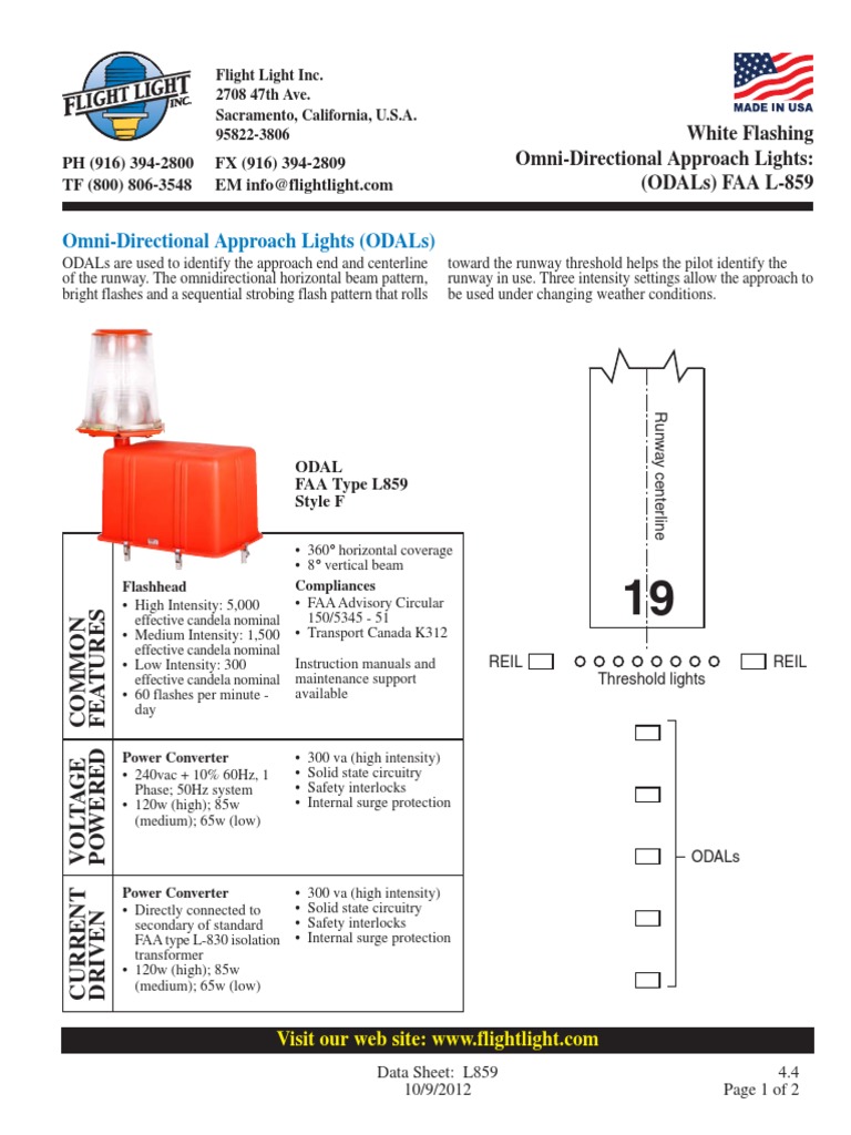 Omni-Directional Approach Lights (Odals) : PH (916) 394-2800 TF (800 ...