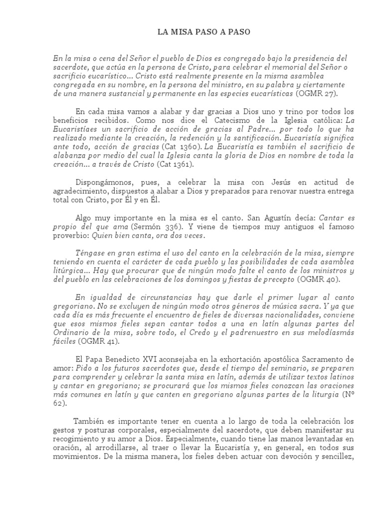 LA MISA PASO A Paso | PDF
