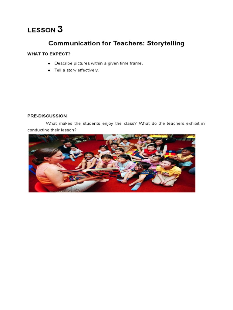 Chapter 4-Lesson 3 | PDF | Storytelling | Teachers