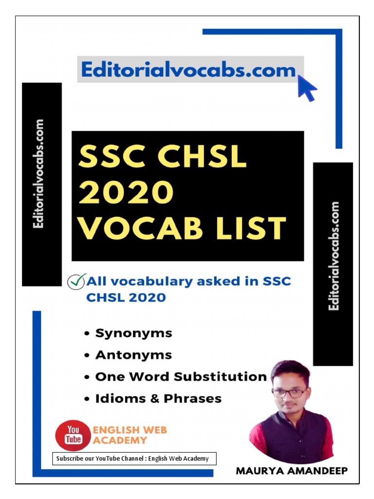 SSC CHSL Vocabulary and Resources Guide | PDF