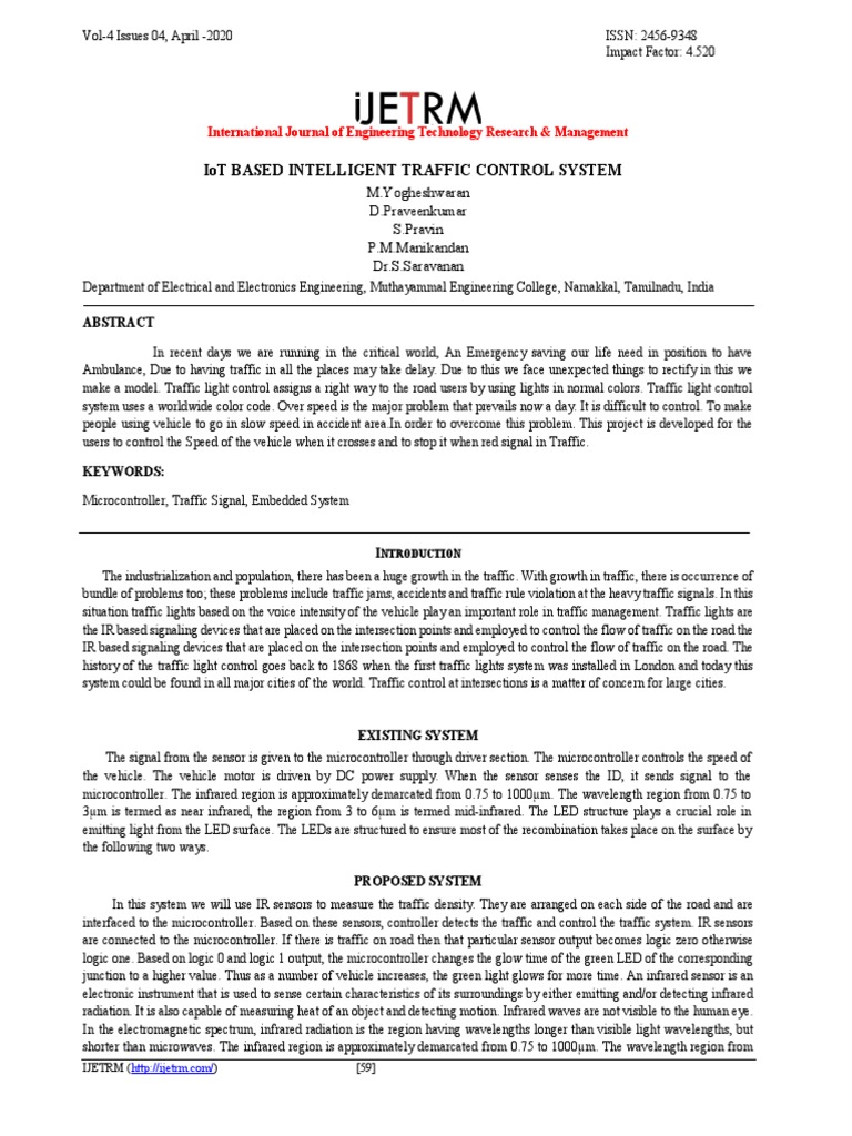Iot Based Intelligent Traffic Control System: International Journal of ...
