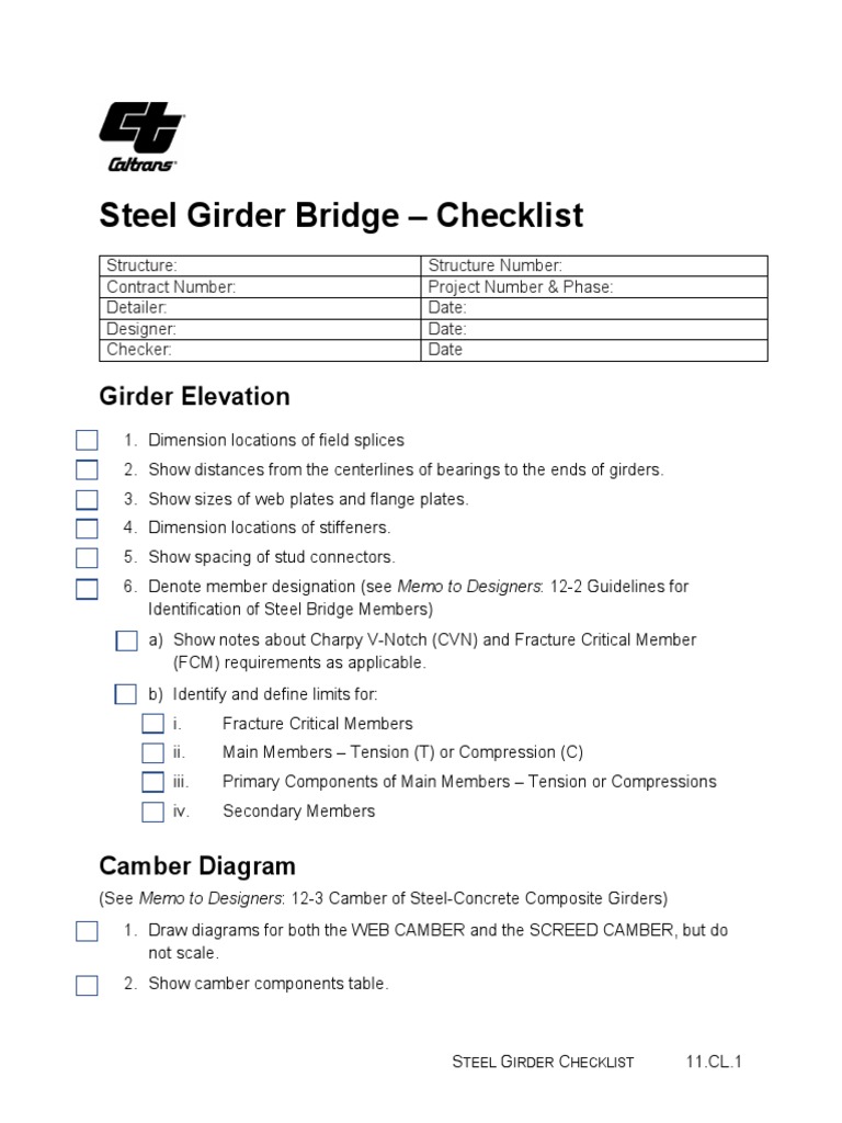 Checklist Girder | PDF | Screw | Welding