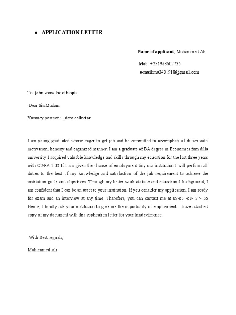 Application Letter Mam | PDF