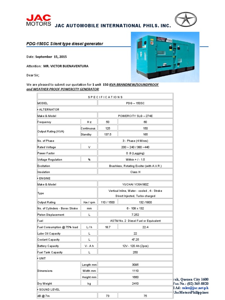 JAC Spec Sheet | PDF