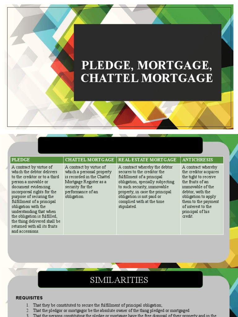 Pledge Mortgage Chattel Mortgage | Download Free PDF | Mortgage Law ...