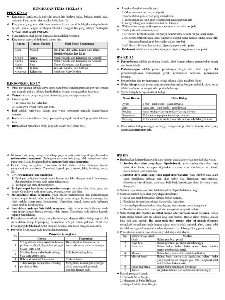 Ringkasan Tema 6 | PDF