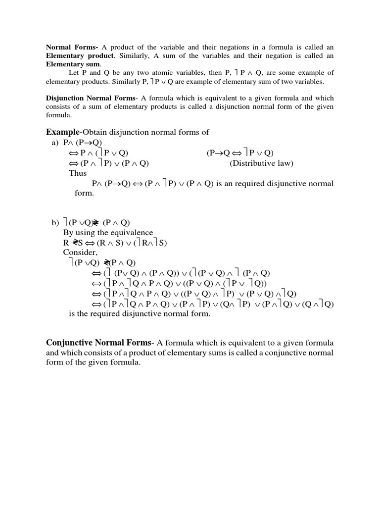 Normal Forms UNIT II | PDF | Mathematics | Boolean Algebra