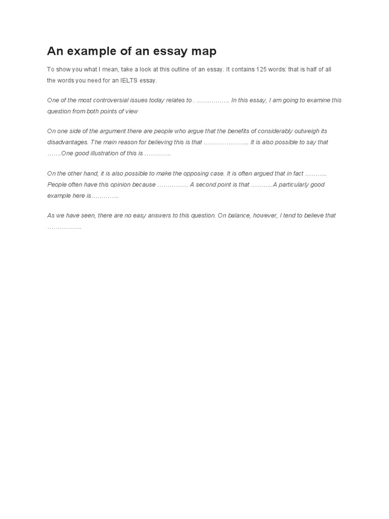 IELTS Essay Map Example Outline | PDF | Hypothesis | Essays