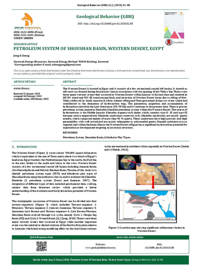 Petroleum System Analysis of the Shoushan Basin, Western Desert, Egypt ...