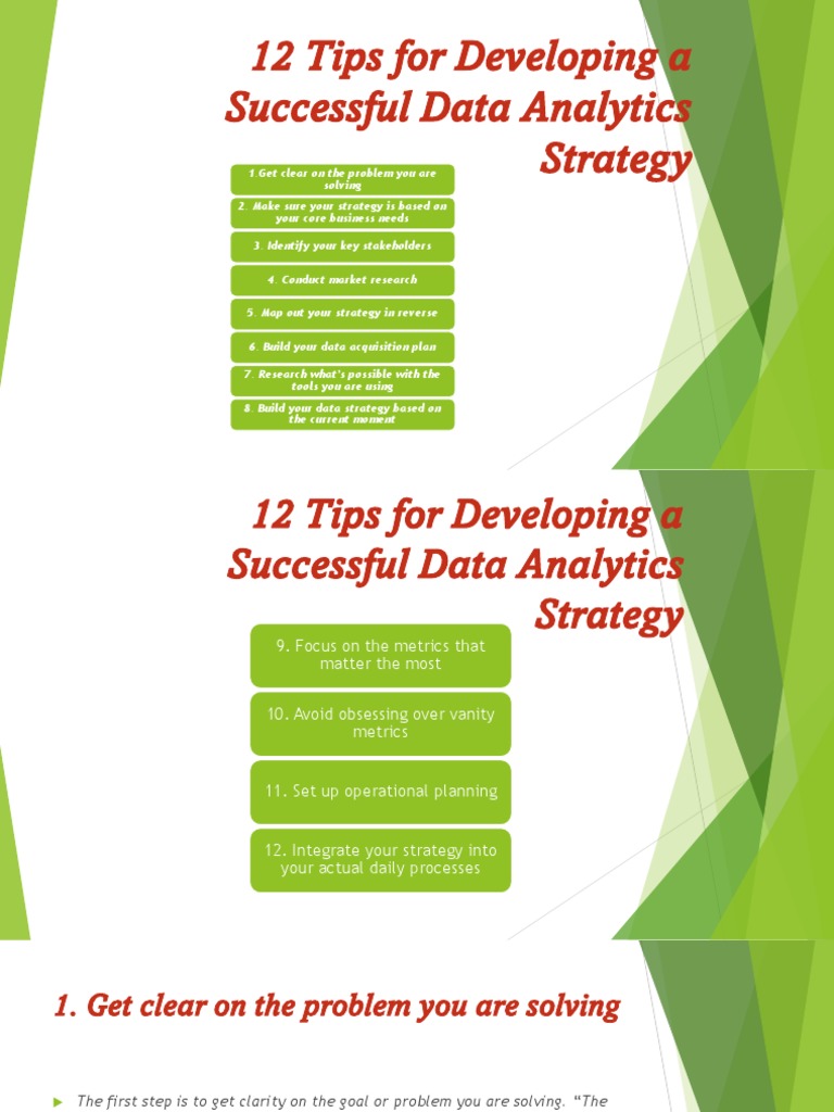 12 Tips For Data Analytics Success Pdf Analytics Performance 2765