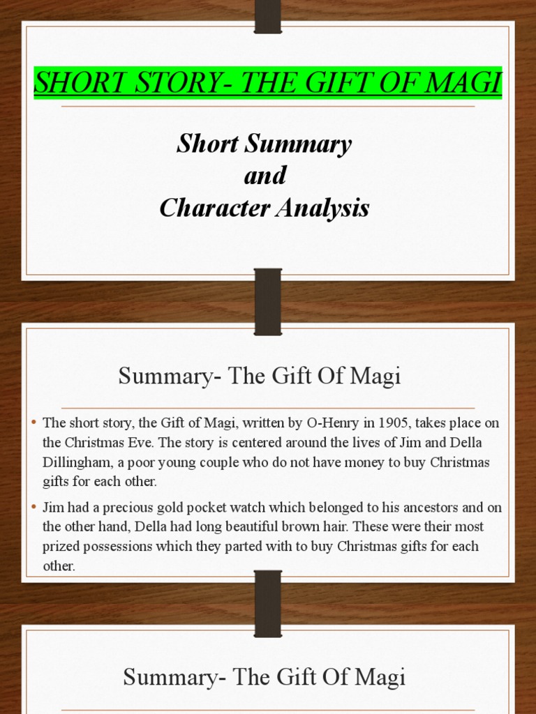 Short Story-The Gift of Magi: Short Summary and Character Analysis ...