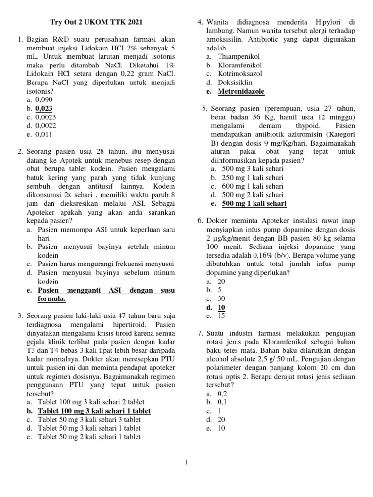Try Out 2 UKOM TTK 2021 | PDF