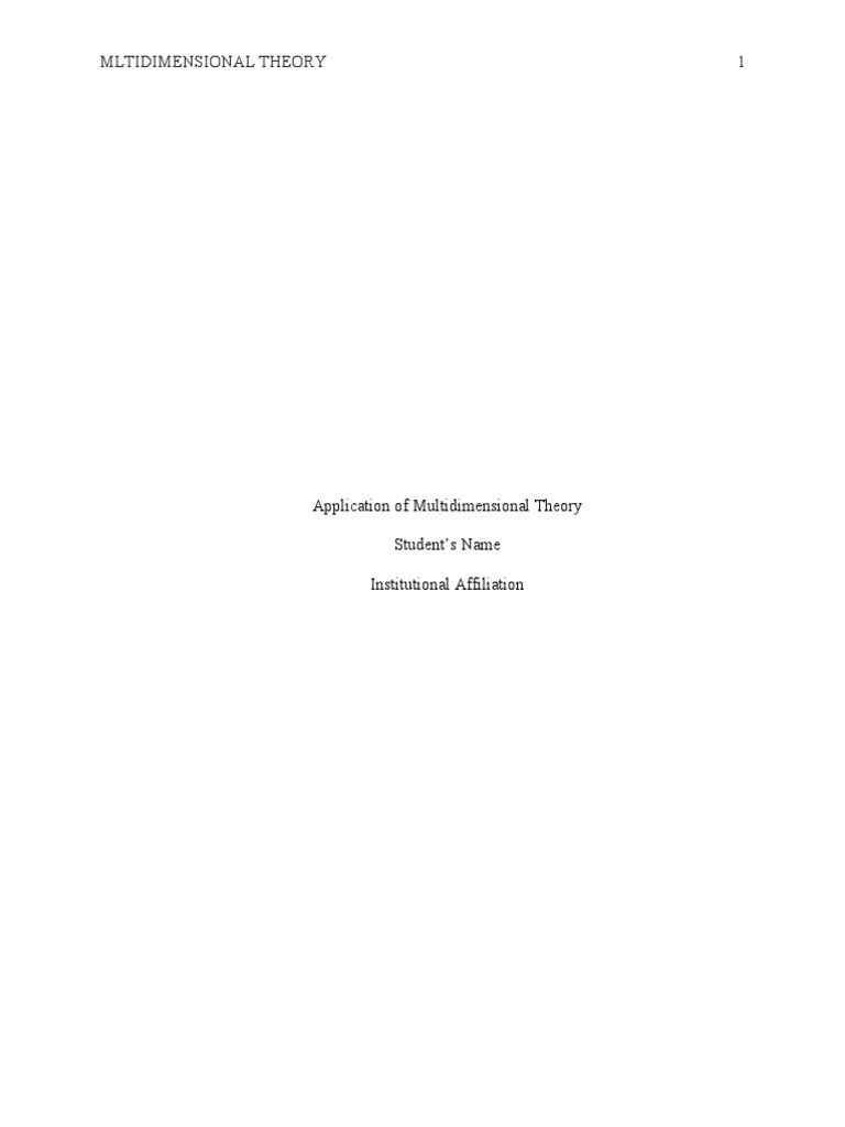 Application of Multidimensional Theory | PDF | Reading Comprehension ...