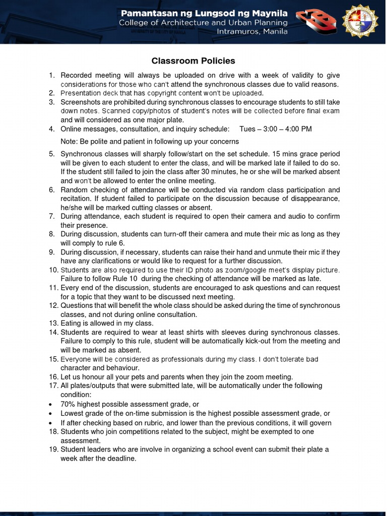School and Classroom Policies | Download Free PDF | Communication