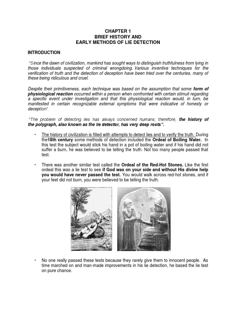 Brief History and Early Methods of Lie Detection | PDF