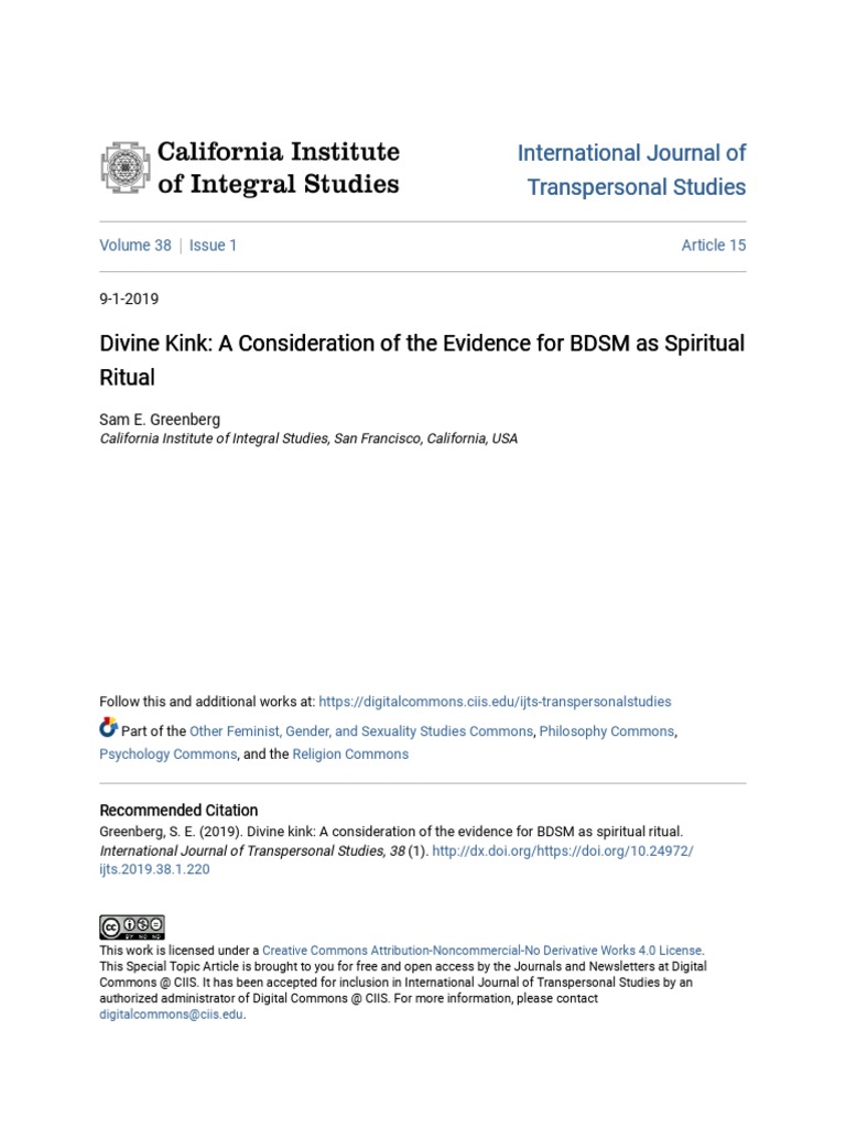 Divine Kink: A Consideration of The Evidence For BDSM As Spiritual Path ...