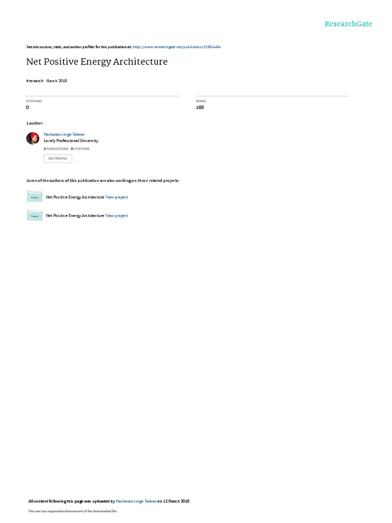 Net Positive Energy Architecture | PDF | Recycling | Wind Power