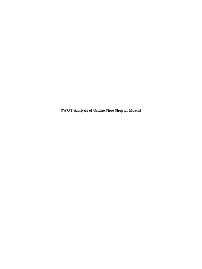 SWOT Analysis of Online Shoe Shop | PDF | Sales | Online Shopping