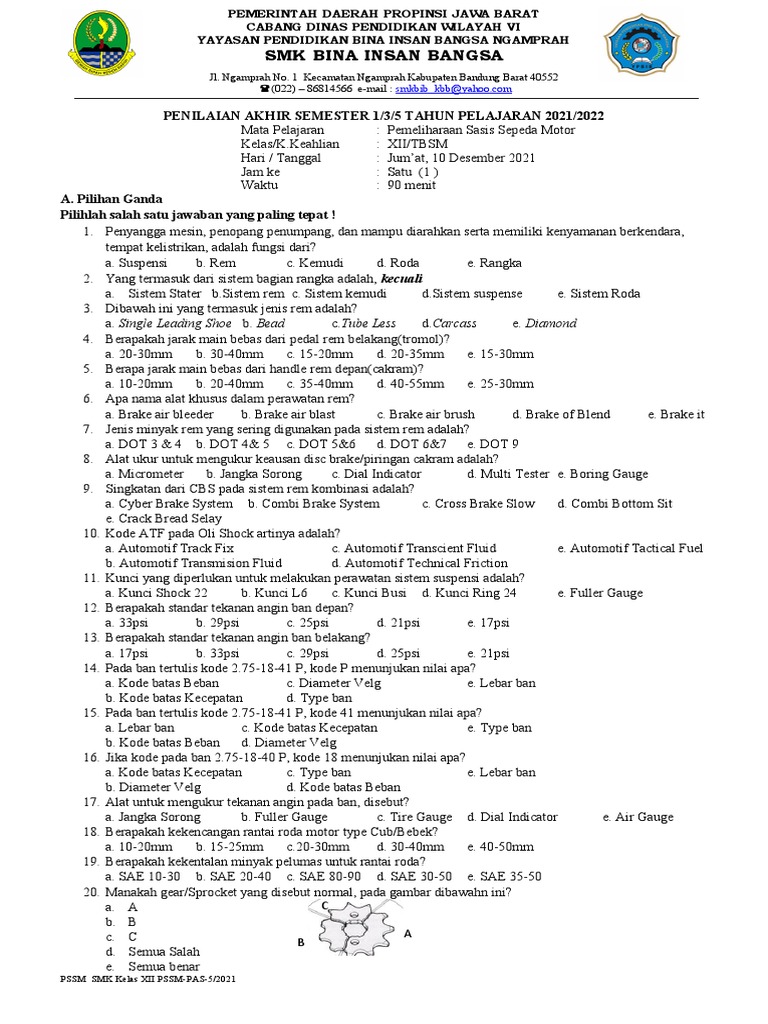 Soal Pas PSSM Xii | PDF
