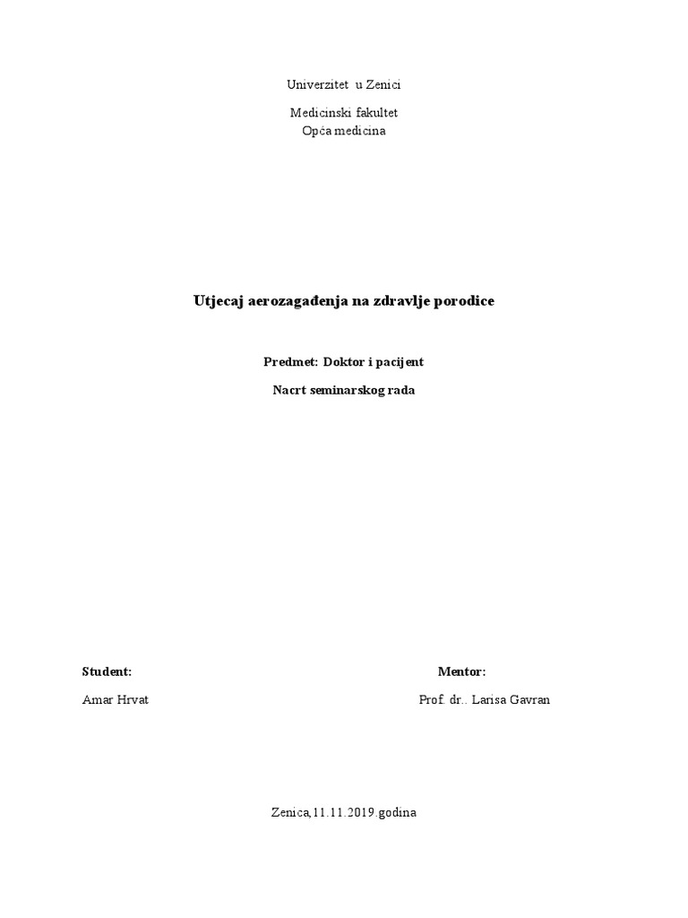 Koncept Seminarskog Rada | PDF