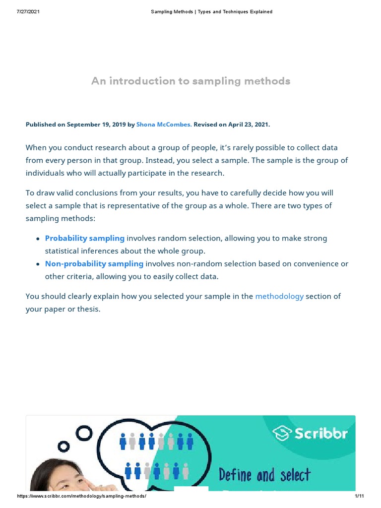 Types of Sampling Methods Explained | PDF | Sampling (Statistics ...