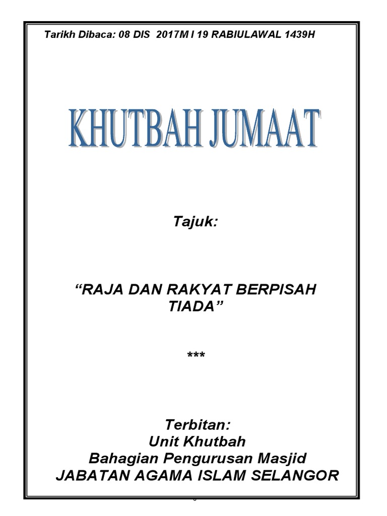 Raja Dan Rakyat Berpisah Tiada | PDF