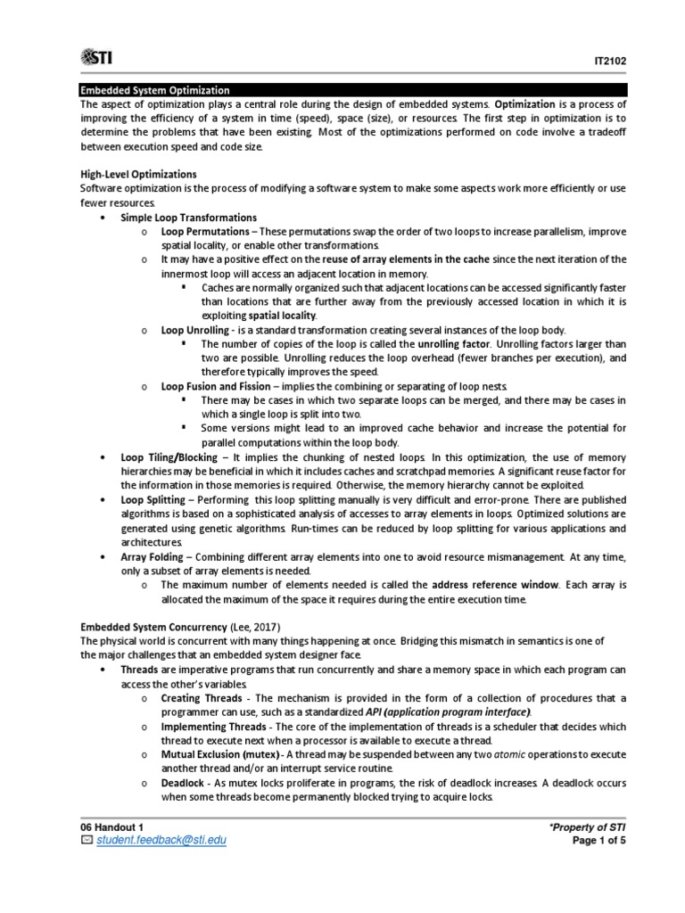 High-Level Optimizations: Embedded System Optimization | PDF | Process (Computing) | Thread ...