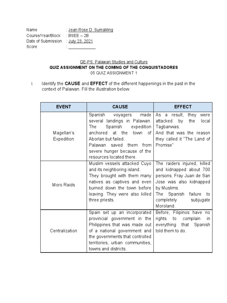 05 QUIZ ASSIGNMENT 1_ THE COMING OF THE CONQUISTADORES (Autosaved ...