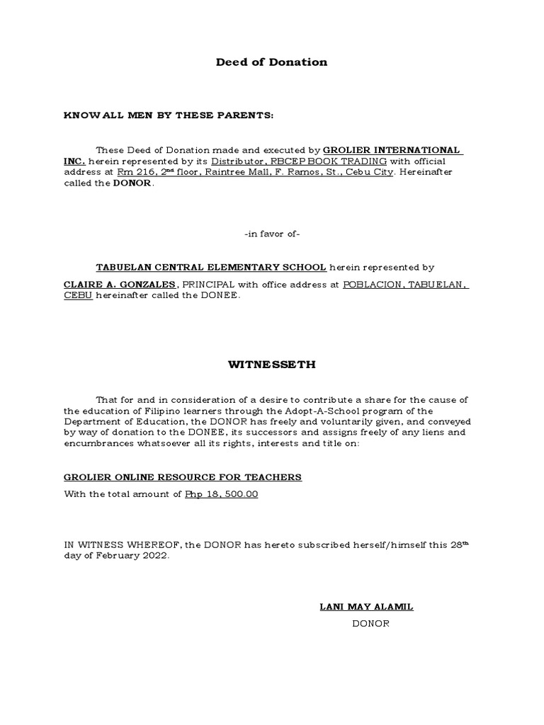 Deed of Donation | PDF