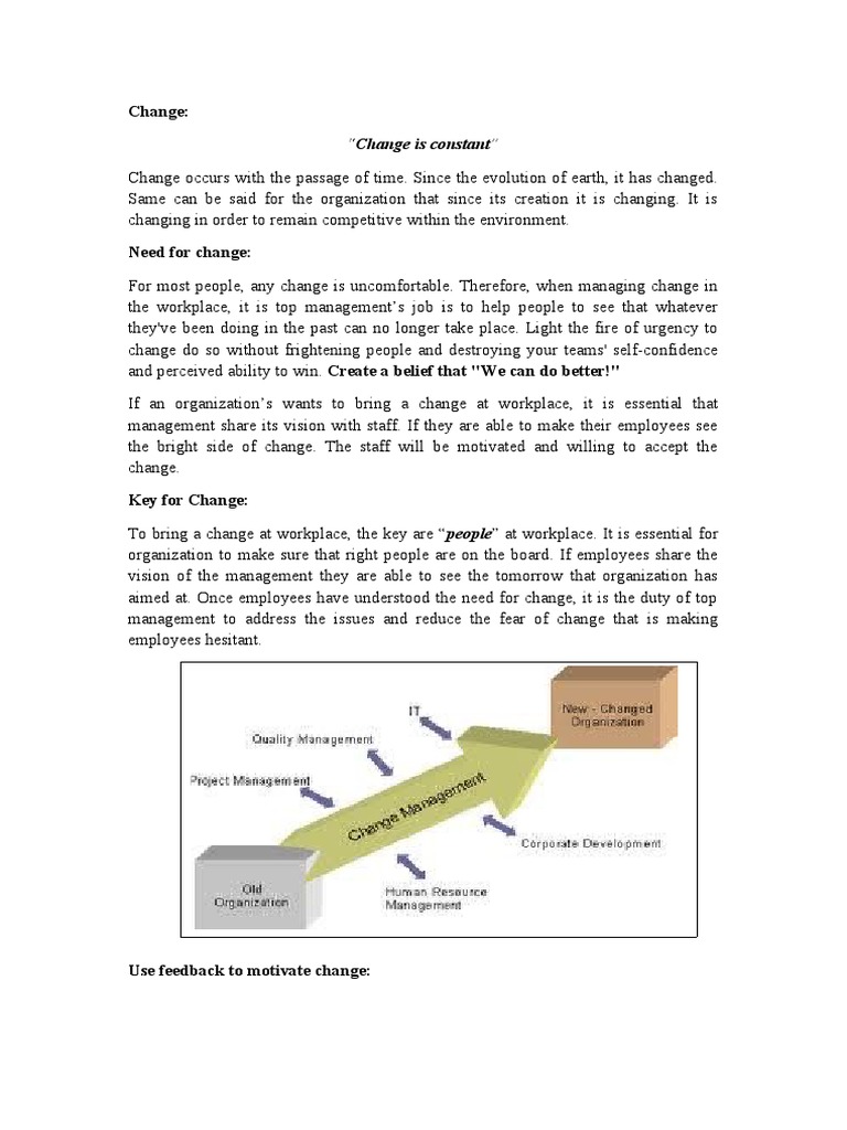 Change Is Constant | PDF | Organizational Behavior | Behavioural Sciences