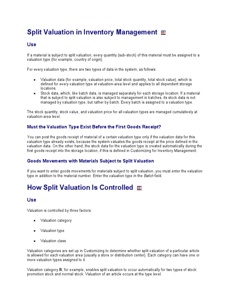 Split Valuation NOTES | PDF | Valuation (Finance) | Goods