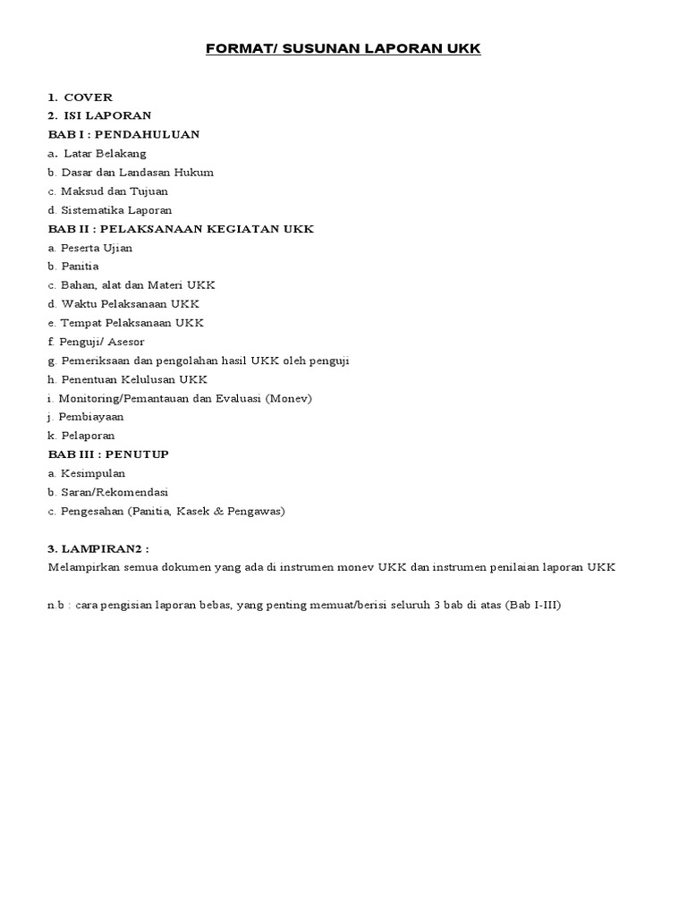Format Laporan Ukk | PDF