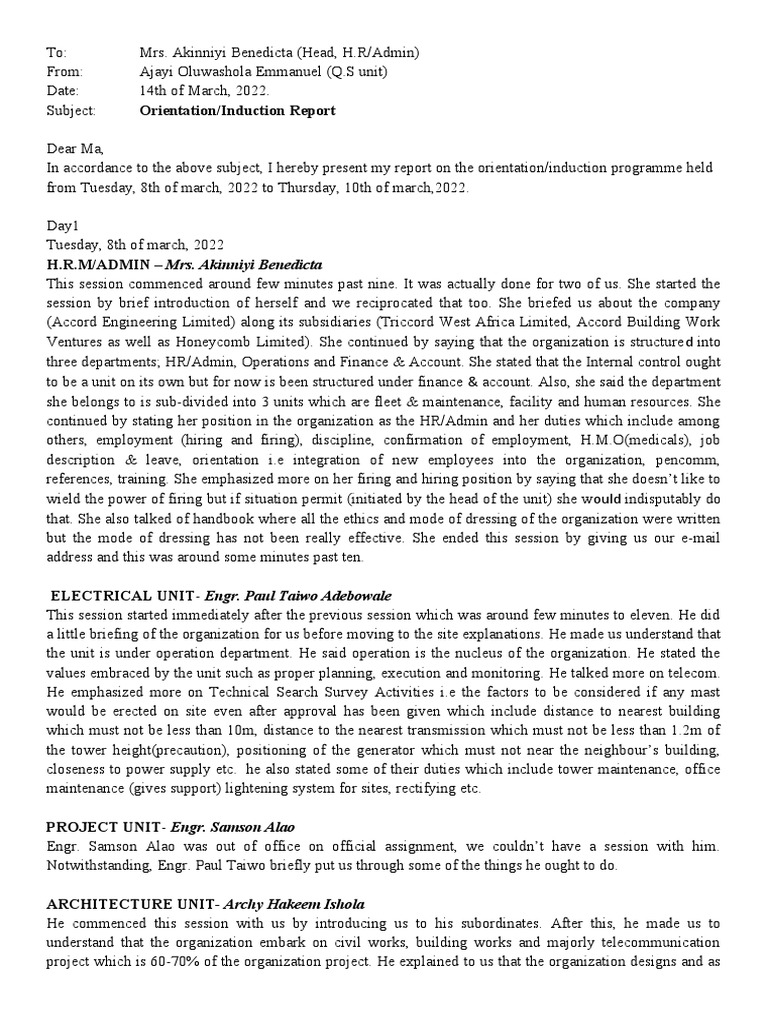 Shola Ajayi Report | PDF | Procurement | Human Resource Management