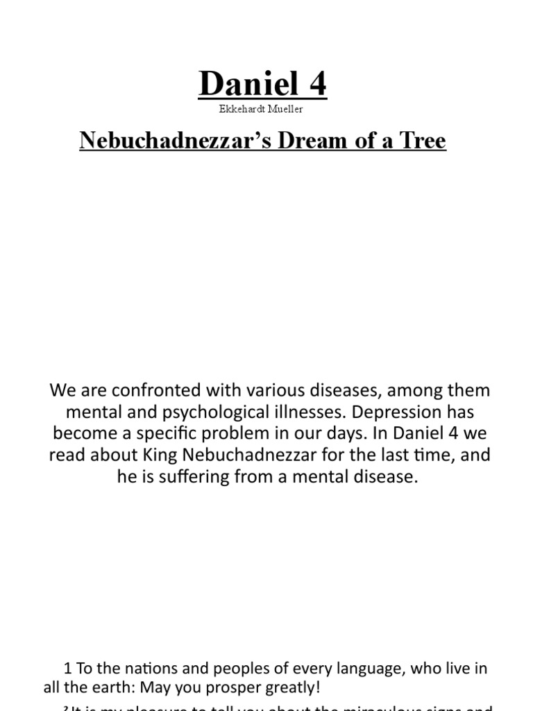 Daniel 4: Nebuchadnezzar's Dream of A Tree | PDF | Daniel (Biblical ...
