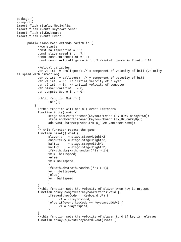 Pong Code | PDF | Computer Programming | Computer Science