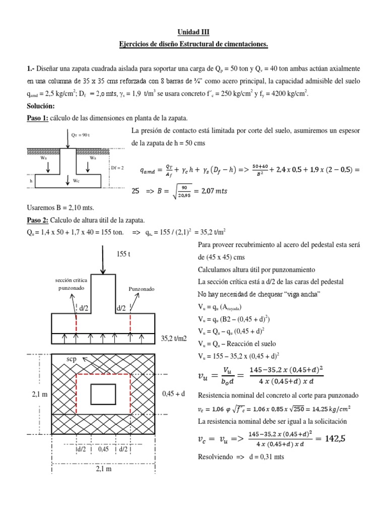 Diseño de cimentaciones para soportar cargas axiales y momentos ...