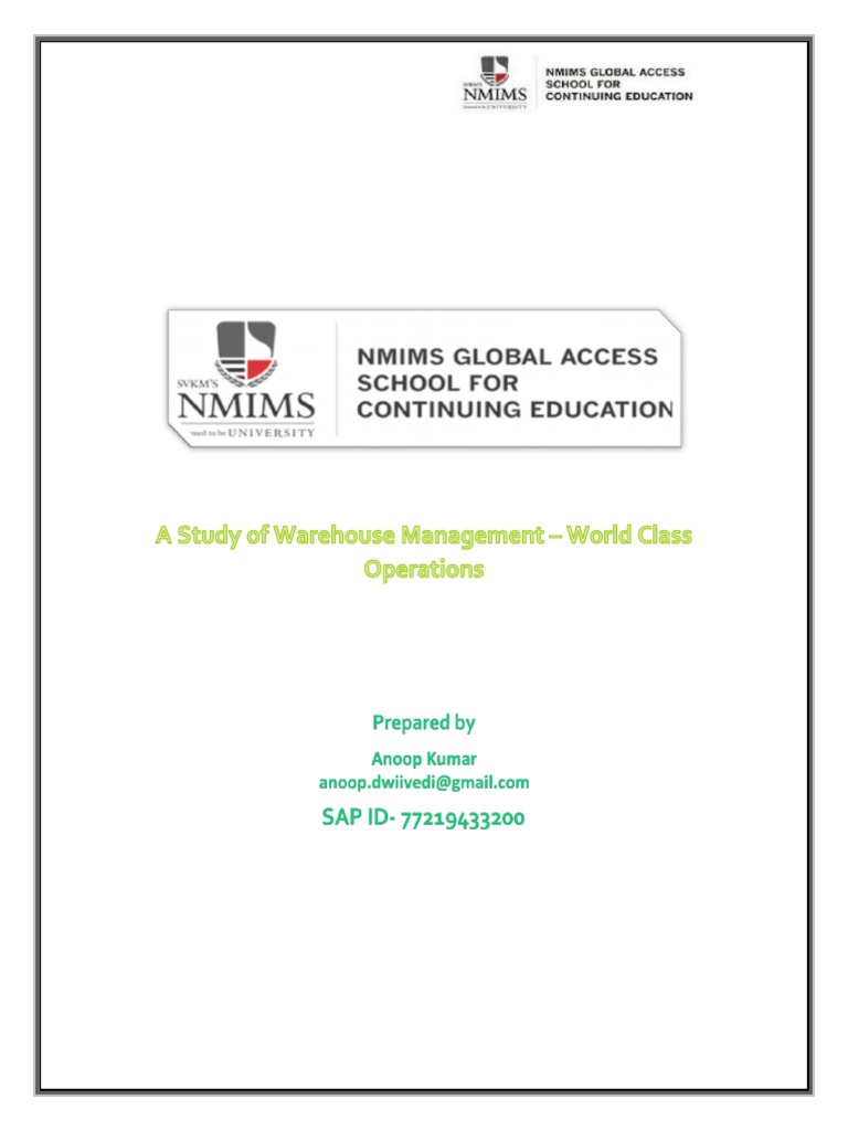 A Study of Warehouse Management | PDF | Warehouse | Enterprise Resource ...