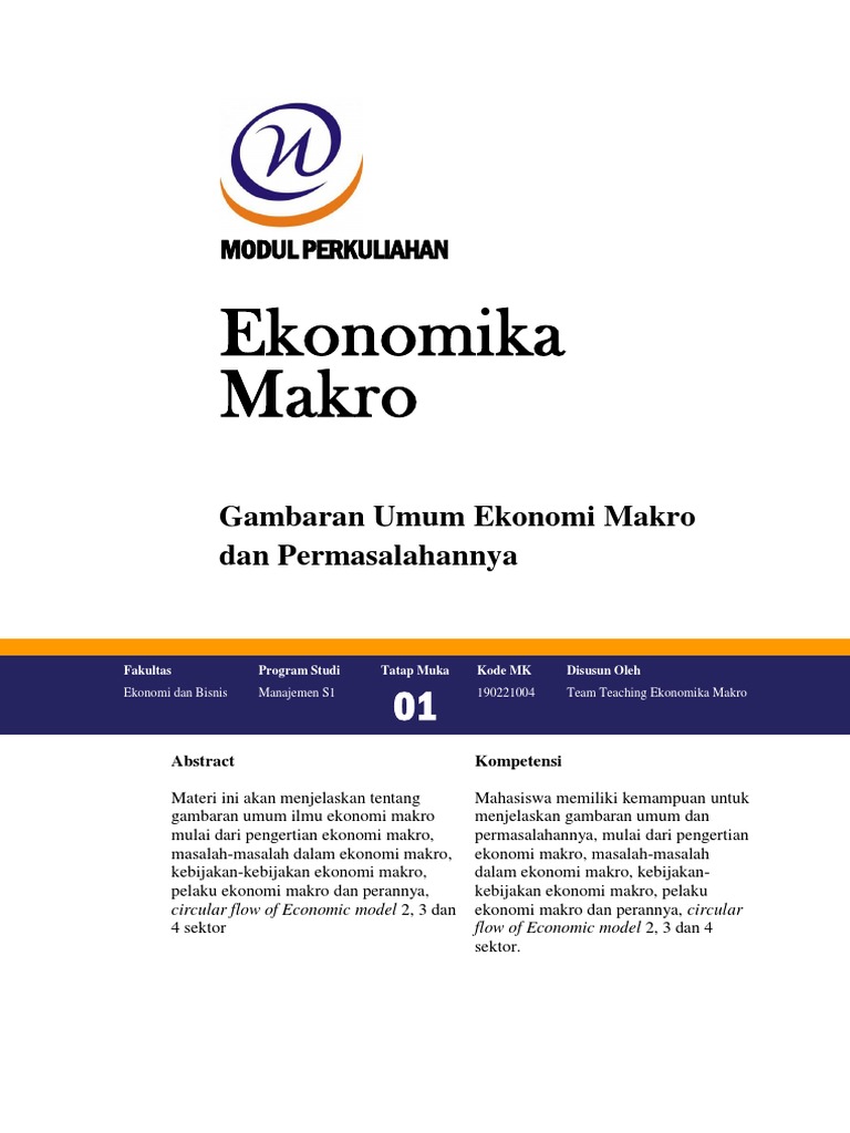 Ekonomika Makro - Modul 1 - Gambaran Umum Ekonomika Makro | PDF