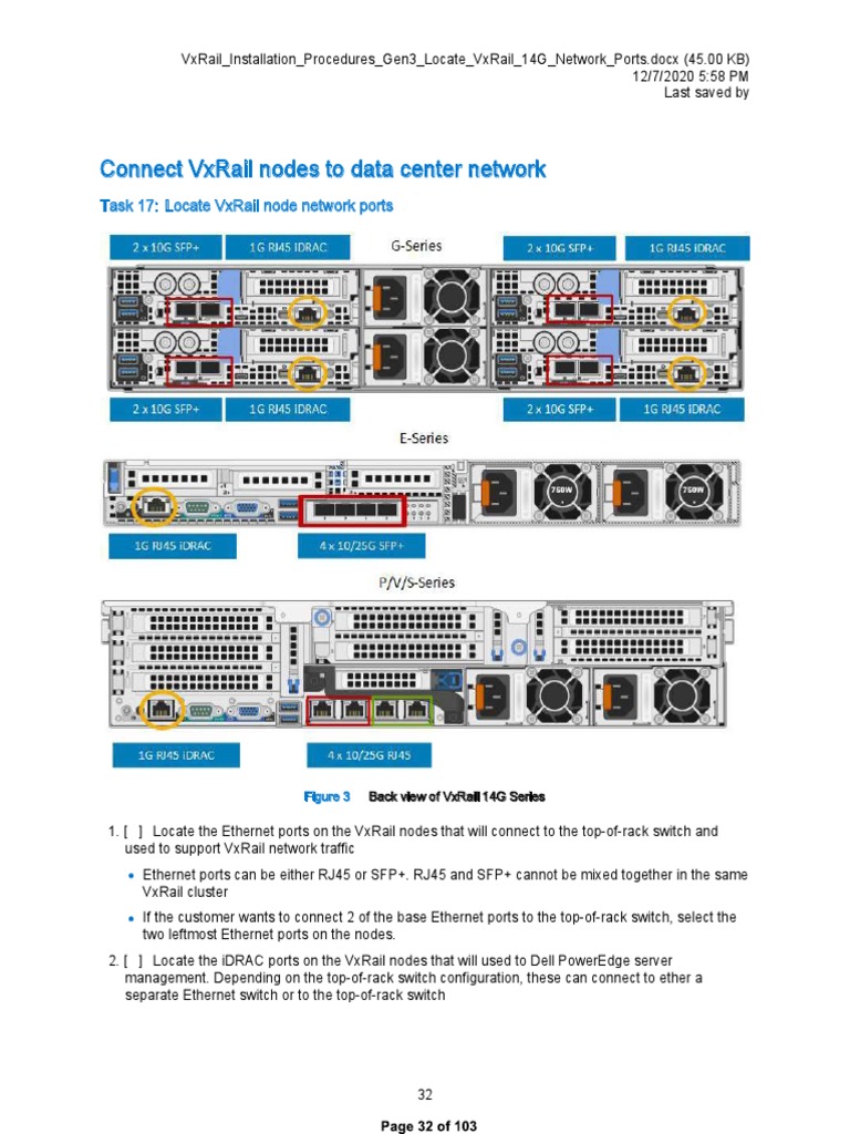 VxRail Network Port Setup Guide | PDF | Computer Network | Network Switch
