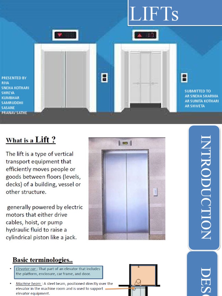 LIFTs: A Guide to Elevator Systems | PDF | Elevator | Building Engineering