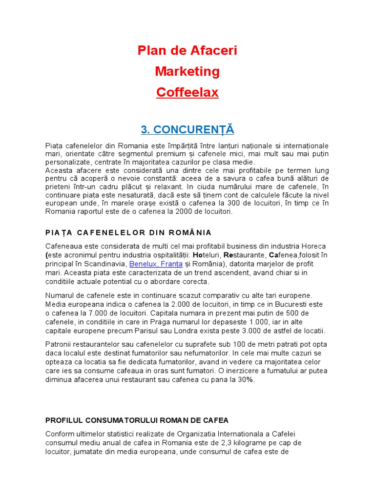 Plan de Afaceri | PDF