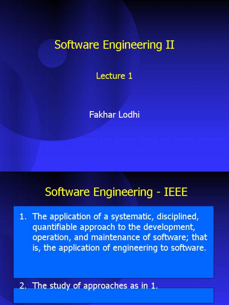 Software Engineering II - CS605 Power Point Slides Lecture 01 | PDF