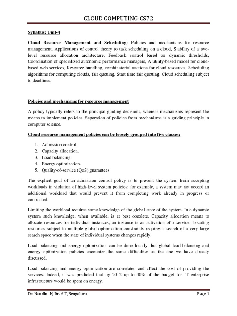 Unit-5 CC | PDF | Scheduling (Computing) | Control Theory