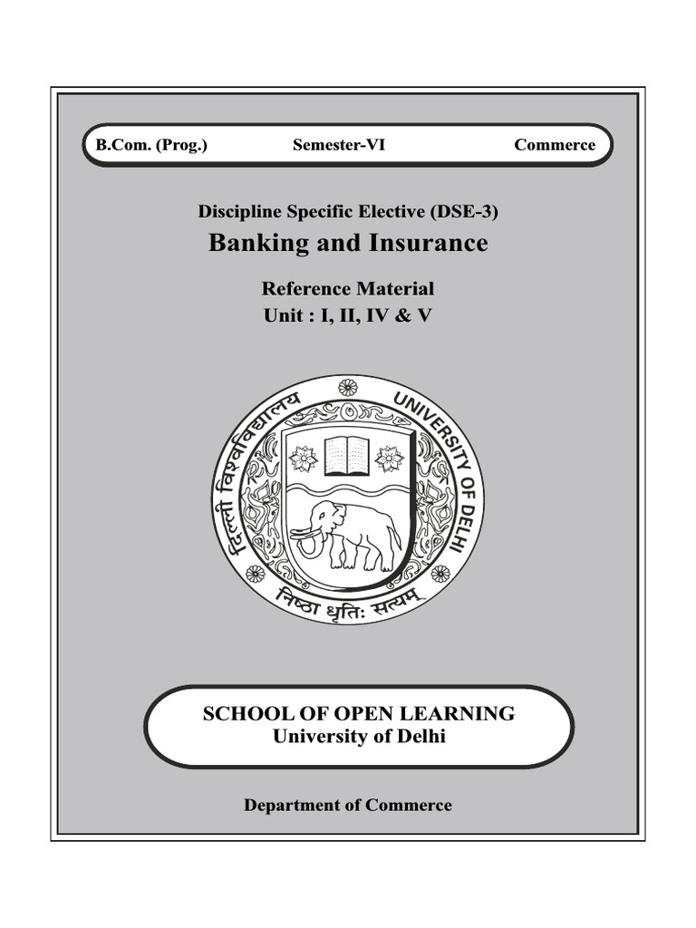 Refrence Material Unit - I-II-IV and V | PDF | Banks | Deposit Account