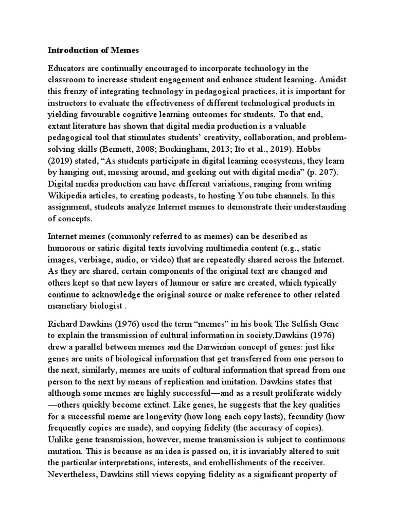 Introduction of Memes | PDF | Meme | Learning Styles