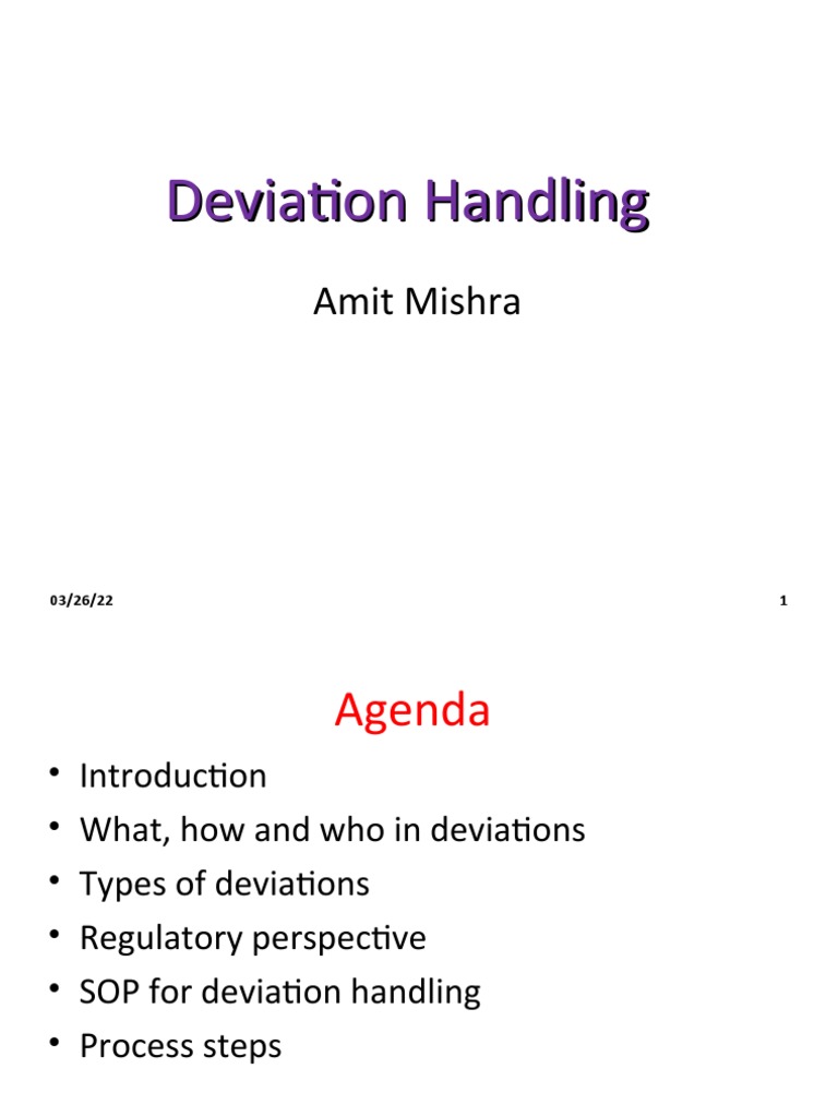 Deviation Management | PDF | Food And Drug Administration | Business