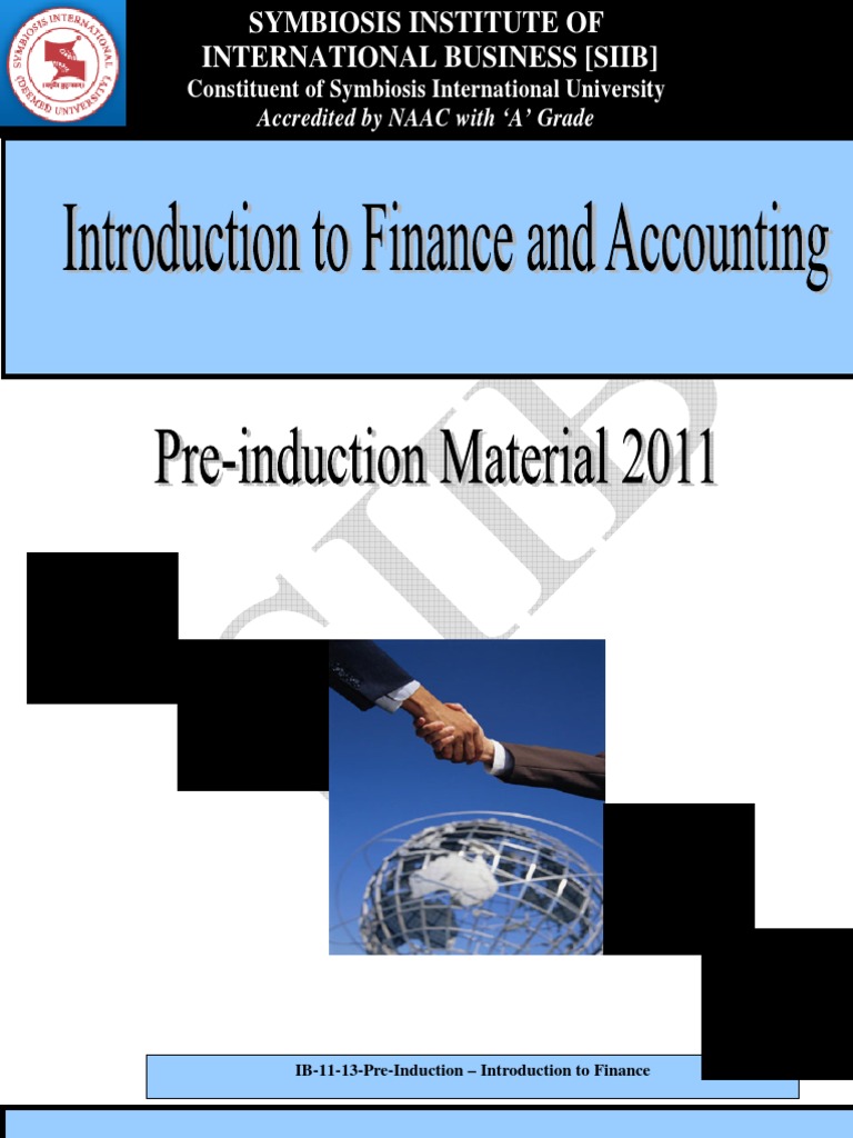 Introduction of Finance & Accounting | PDF | Financial Markets ...
