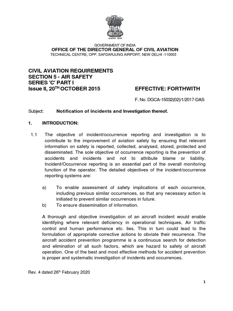 Civil Aviation Requirements Section 5 - Air Safety Series 'C' Part I ...