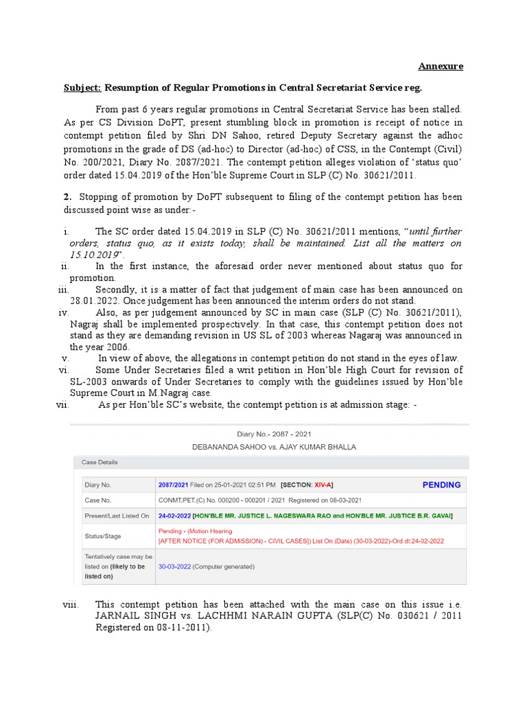 Resumption of Regular Promotion | PDF | Supreme Court Of India | Public Law